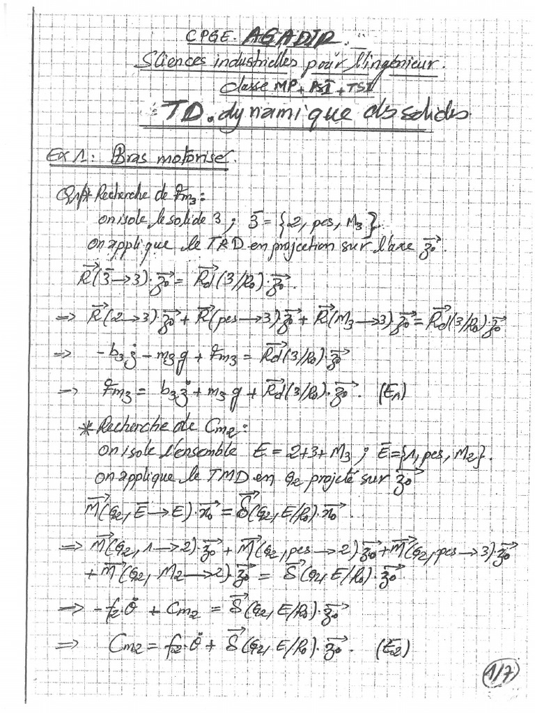 Corrige TD Dynamique | PDF