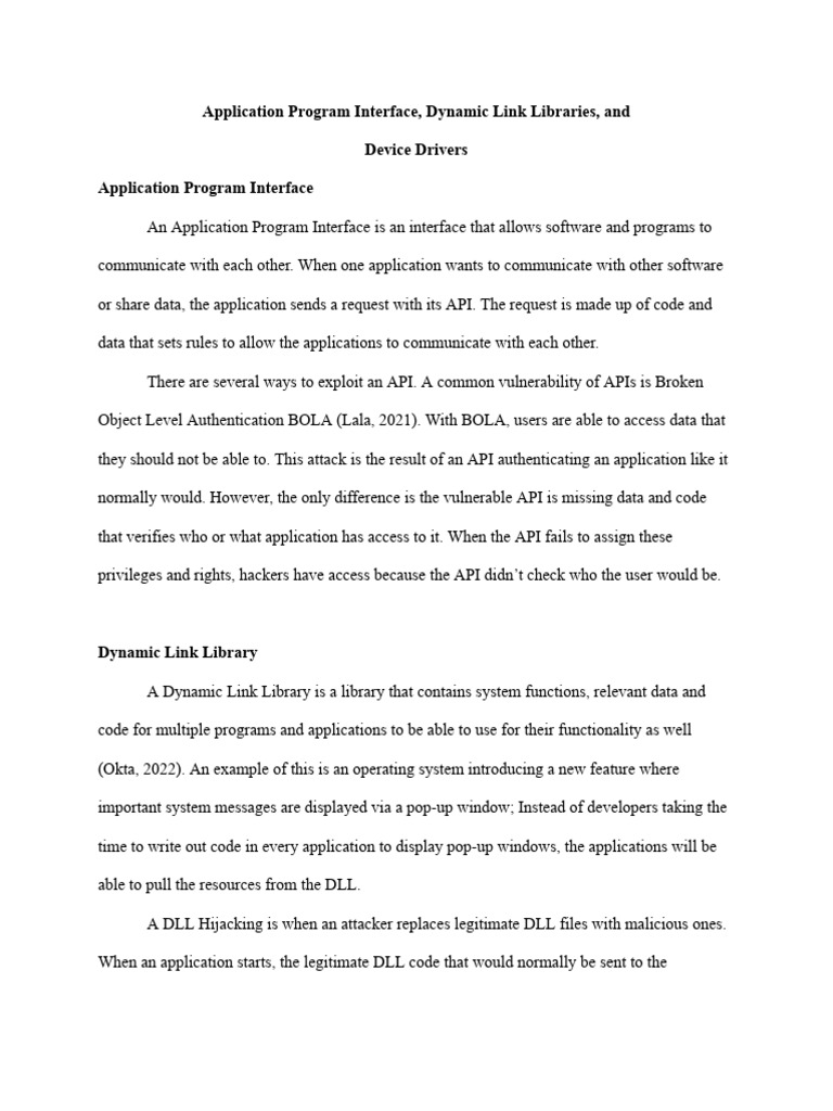 Module 3 Discussion - Application Program Interface Dlls and Device Drivers | PDF | Library ...