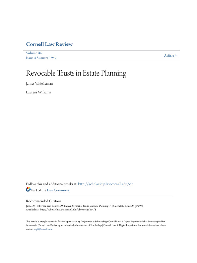 Revocable Trusts in Estate Planning | PDF | Trust Law | Will And Testament