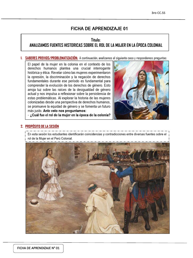 1 FICHA DE APRENDIZAJE CCSS 3° GRADO (1) | PDF | Perú