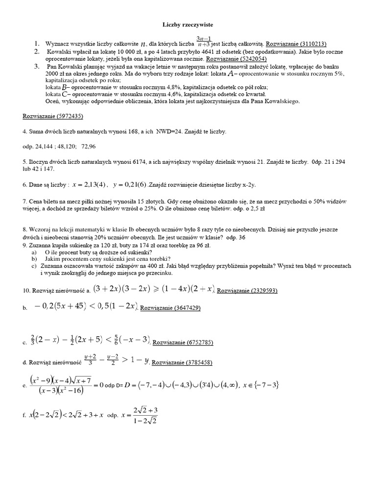 Liczby rzeczywiste CZ2 (1) | PDF