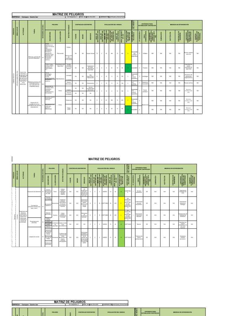 Matriz de Peligro | PDF | Factores humanos y ergonomía
