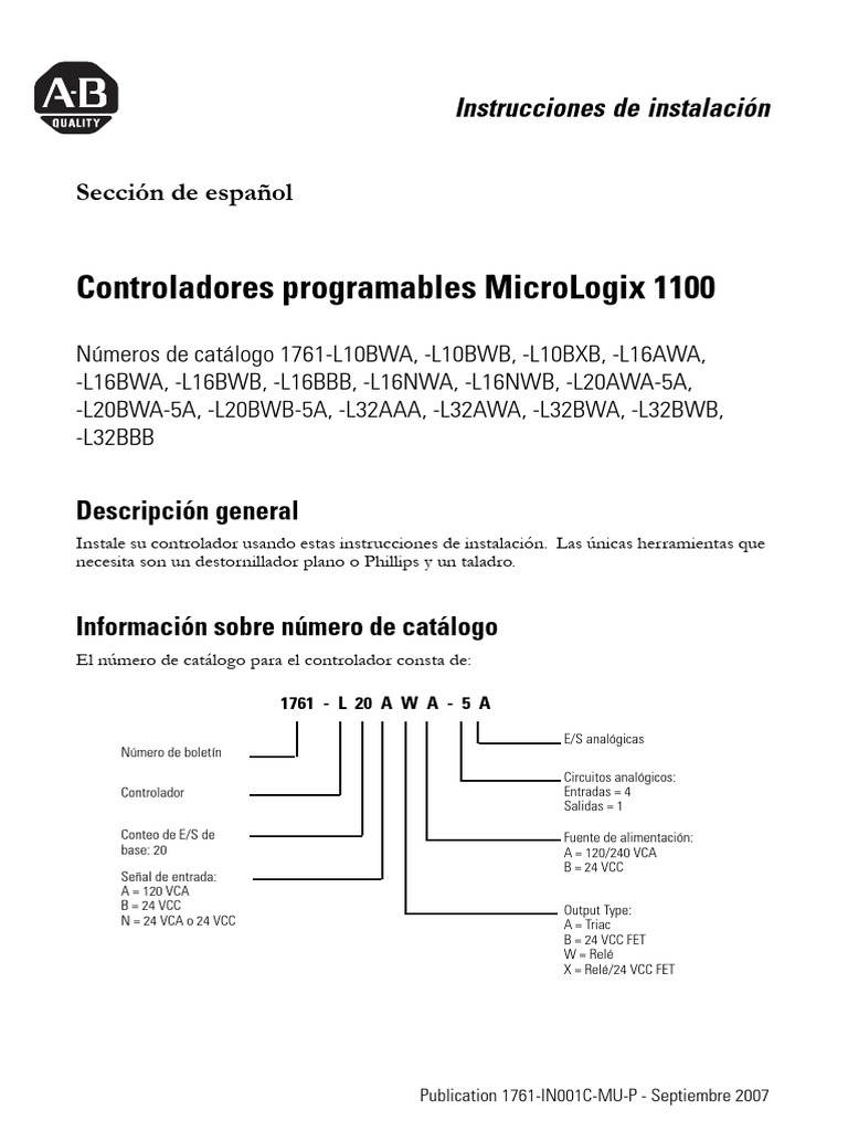 Micro Logix 1000-69-90 | PDF | Soporte técnico | Cantidades fisicas
