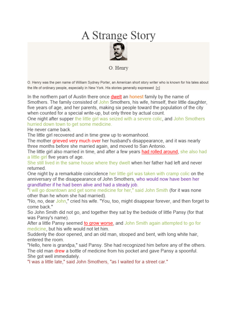 A Strange Story | PDF | O. Henry