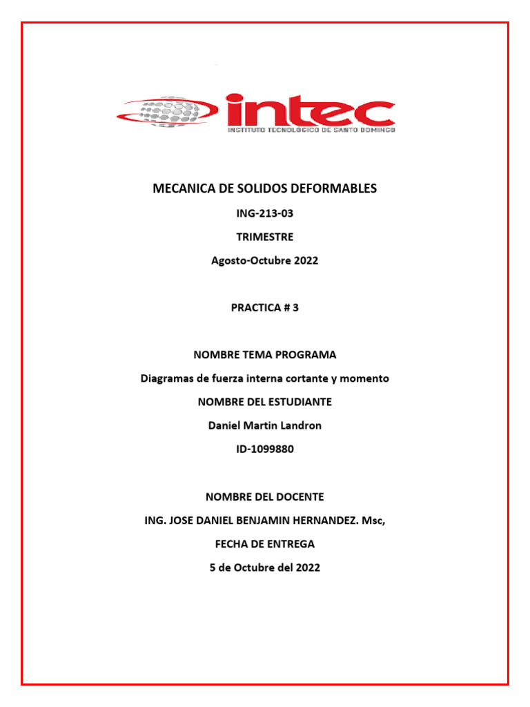 Practica #3 Solidos Deformables Daniel Martin 1099880 | PDF