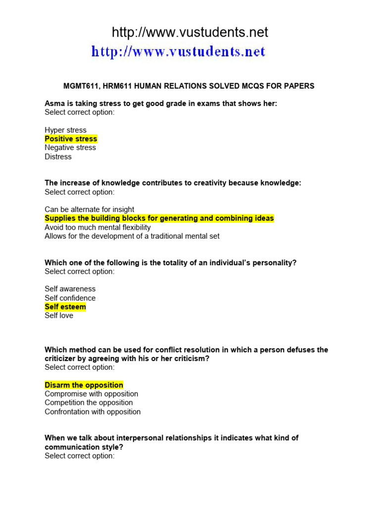 MGMT611-MidTerm-HRM611 Solved MCQs For Mid Term Papers | PDF ... MGMT611-MidTerm-HRM611 Solved MCQs For Mid Term Papers | PDF ...
