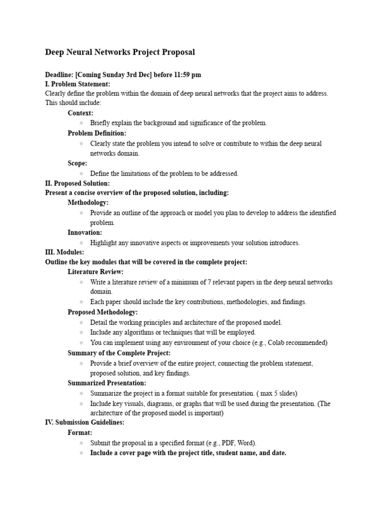 AI341 DNN - Project Guidelines | PDF | Deep Learning | Artificial Neural Network