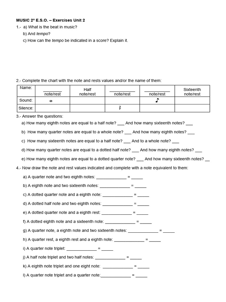 2 Exercises | PDF | Rhythm And Meter | Elements Of Music 2 Exercises | PDF | Rhythm And Meter | Elements Of Music