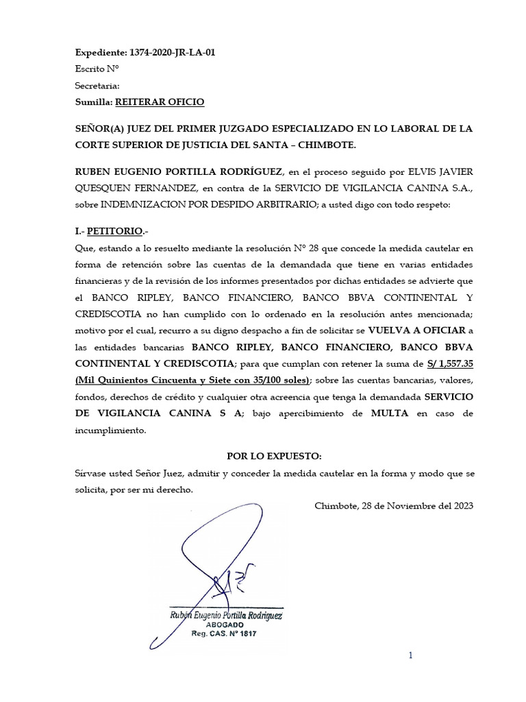 Reiterar Oficio | PDF | Bancos | Gobierno