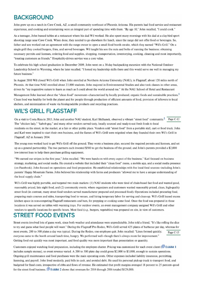 Wils Grill Case Statement | PDF