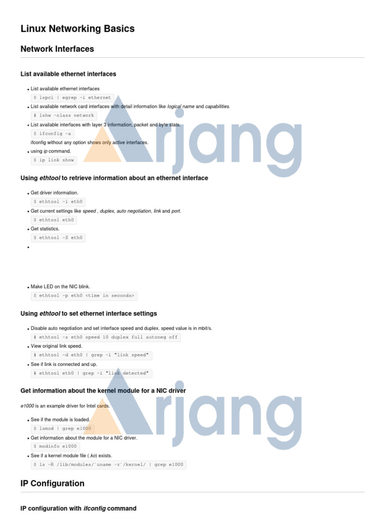 Linux Network Basics | PDF | Ip Address | Internet Protocols