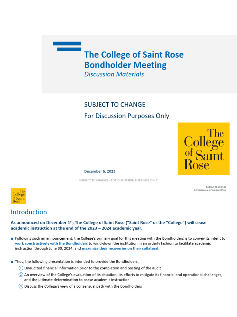 ST - Rose Bond Presentation | PDF | Debt | Balance Sheet
