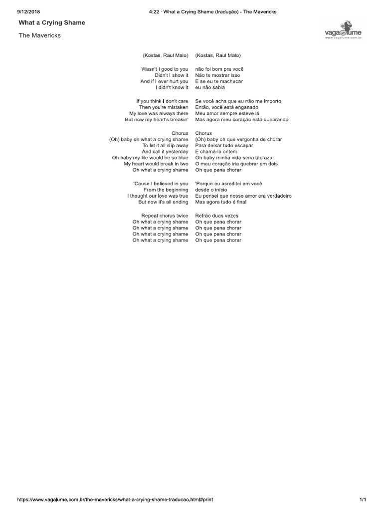 What A Crying Shame | PDF