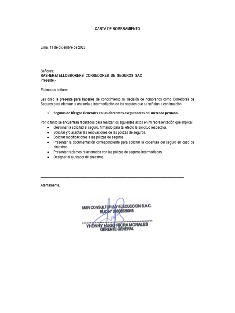 Nombramiento y Obligaciones de Corredores de Seguros | PDF | Póliza de seguros | Seguro