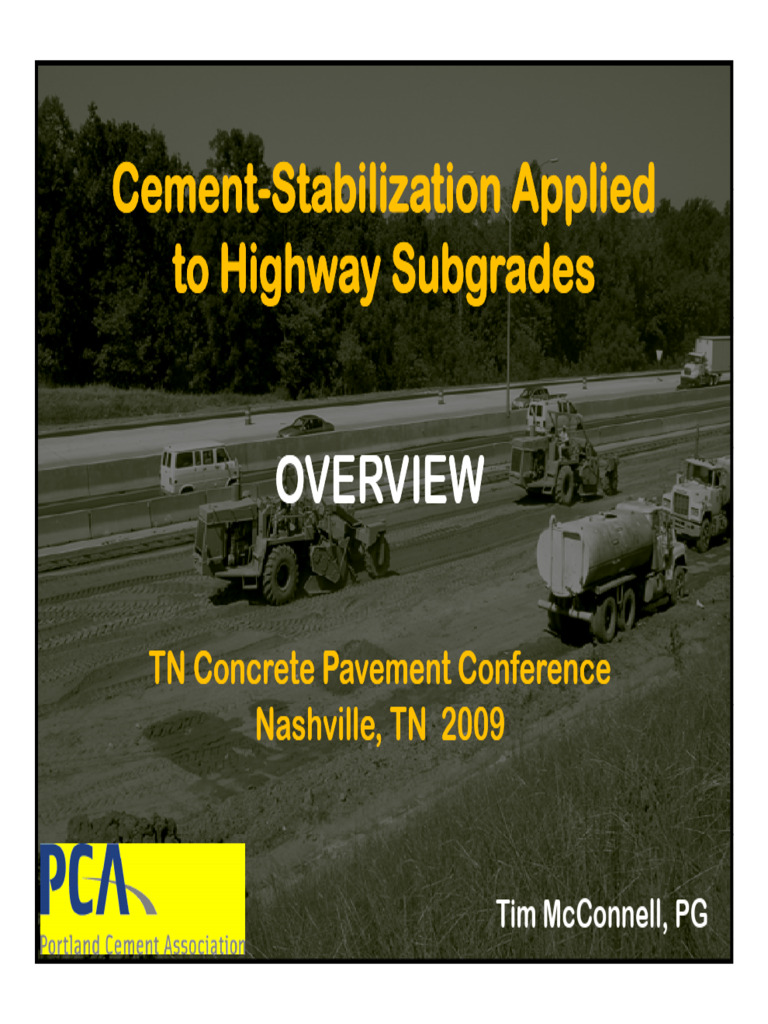 Cement Stabilization Overview - PCA | PDF | Road Surface | Concrete