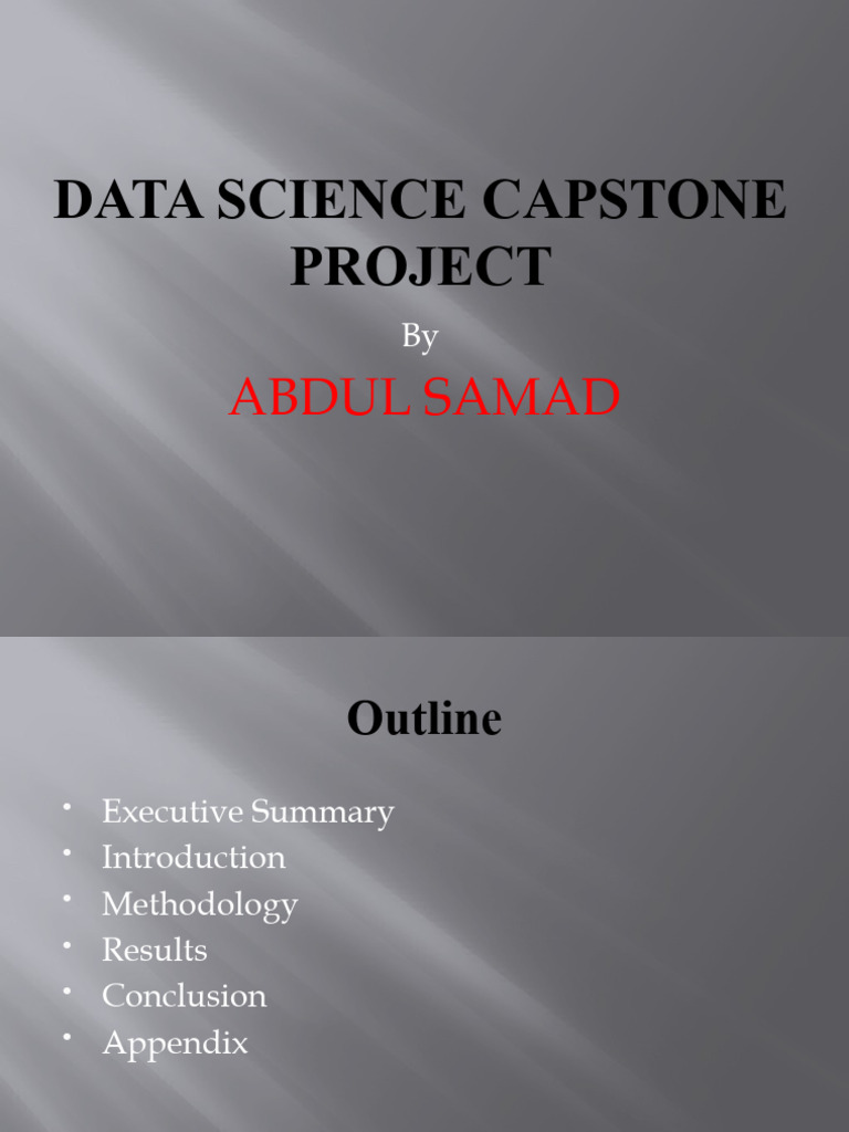 Data Science Capstone Project | PDF | Predictive Analytics ...