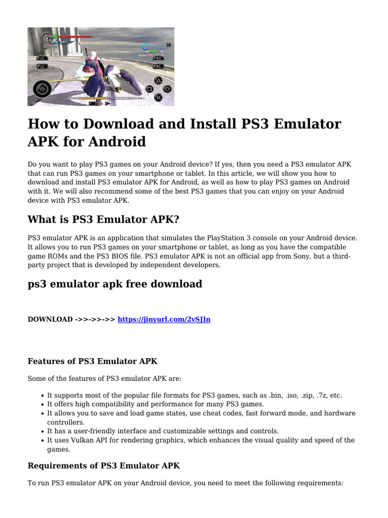 How To Download and Install PS3 Emulator APK For Android | PDF | Play Station 3 | Google Play