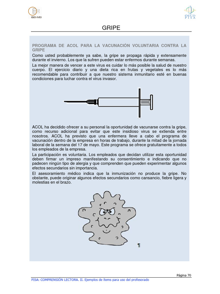 Lectura 2 Gripe | PDF | Influenza | Vacunación