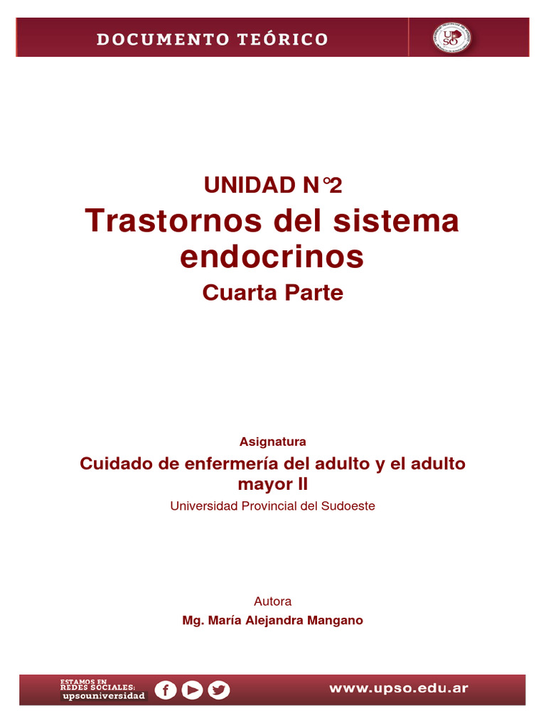 UNIDAD N°2. Cuidado de Enfermería en El Adulto y Adulto Mayor II. Cuarta Parte (Código 361 ...