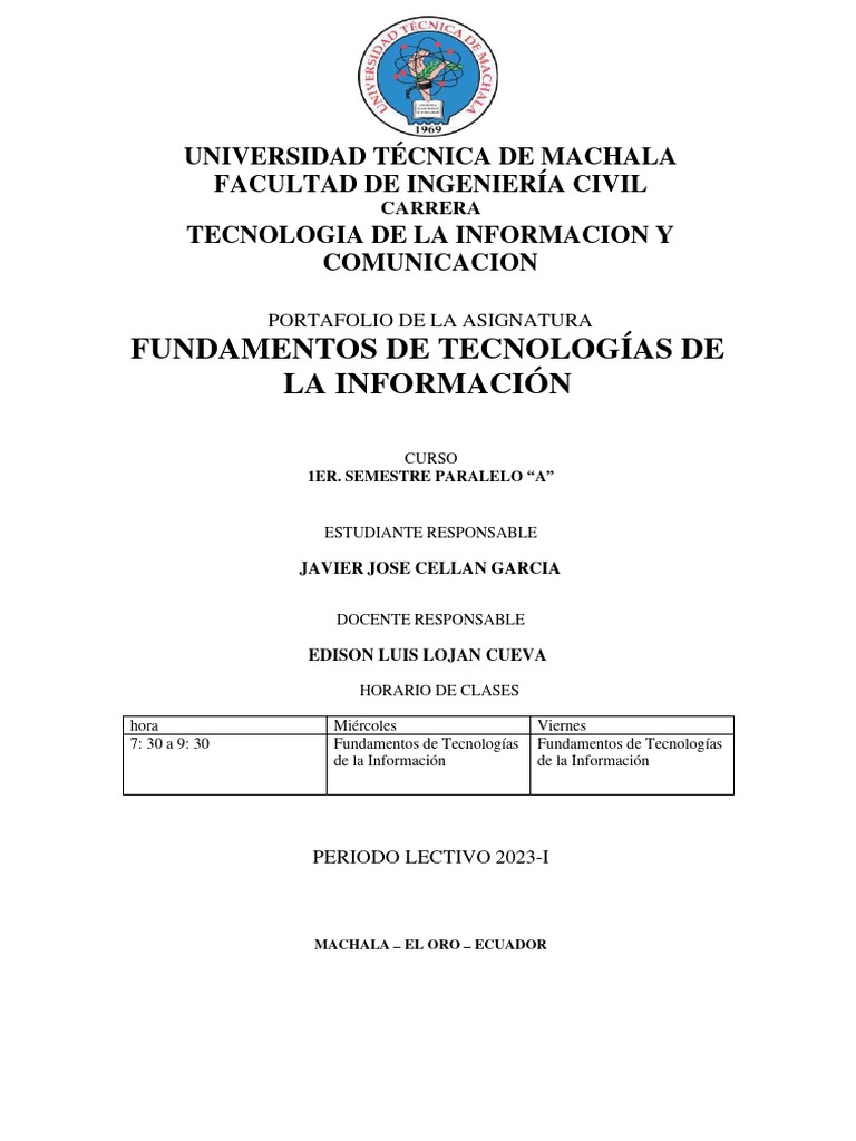Portafolio de TIC | PDF | Evaluación | Tecnología de información y comunicaciones