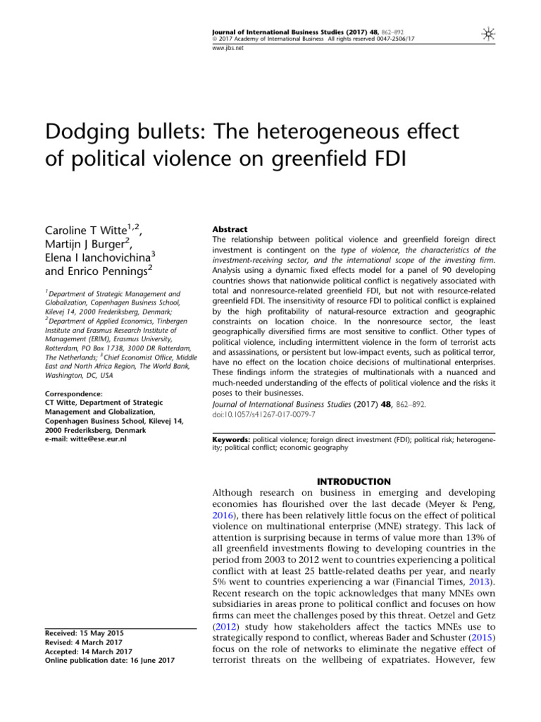 Dodging Bullets: The Heterogeneous Effect of Political Violence On ...