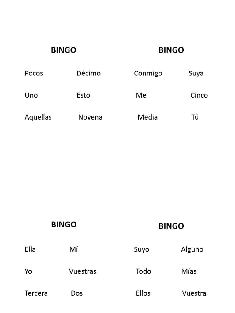 Bingo Lengua | PDF
