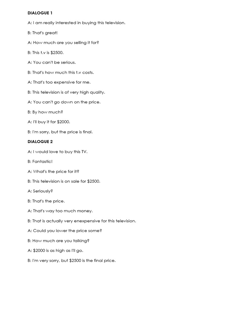 Roleplay Conversation | PDF
