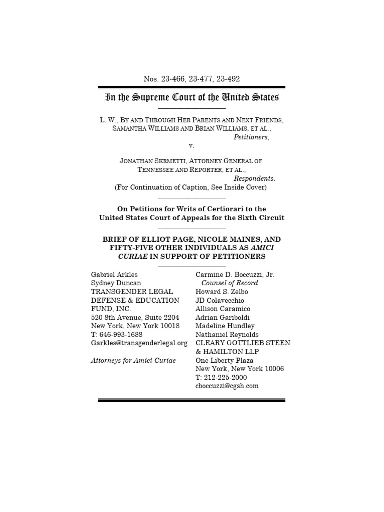 Page Amici Brief | PDF | Transgender | LGBTQIA+ Studies