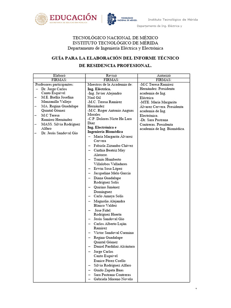 Guia Informe Tecnico de Residencia Profesional | PDF | Estilo apa | Business