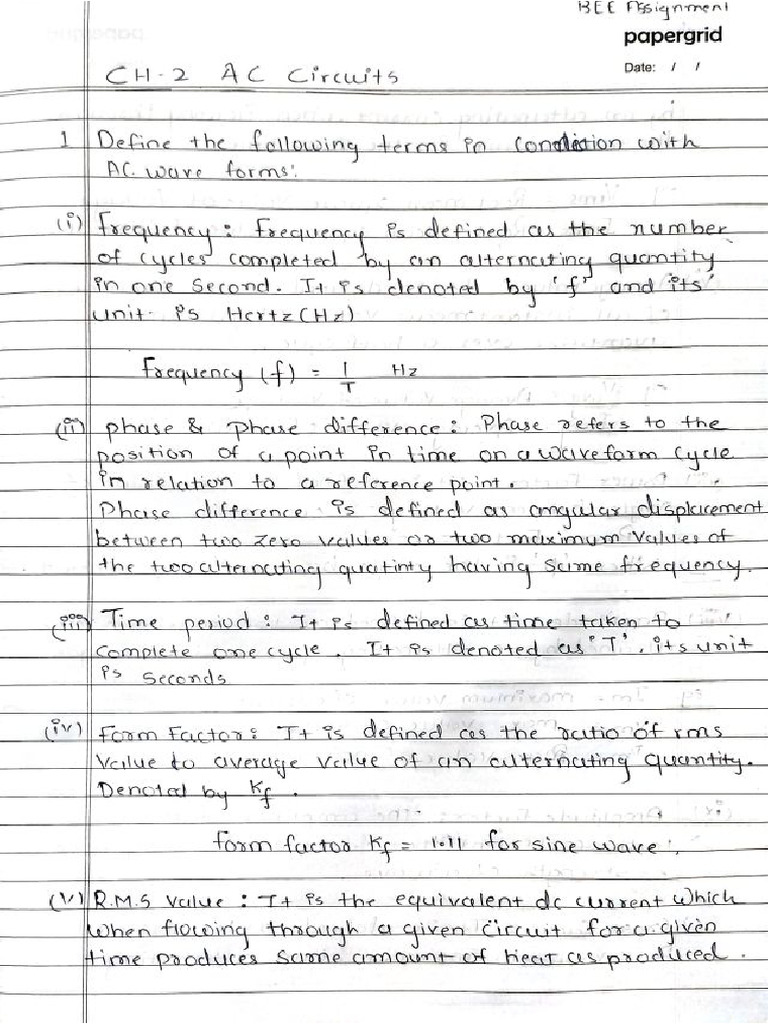 BEE Assignment | PDF