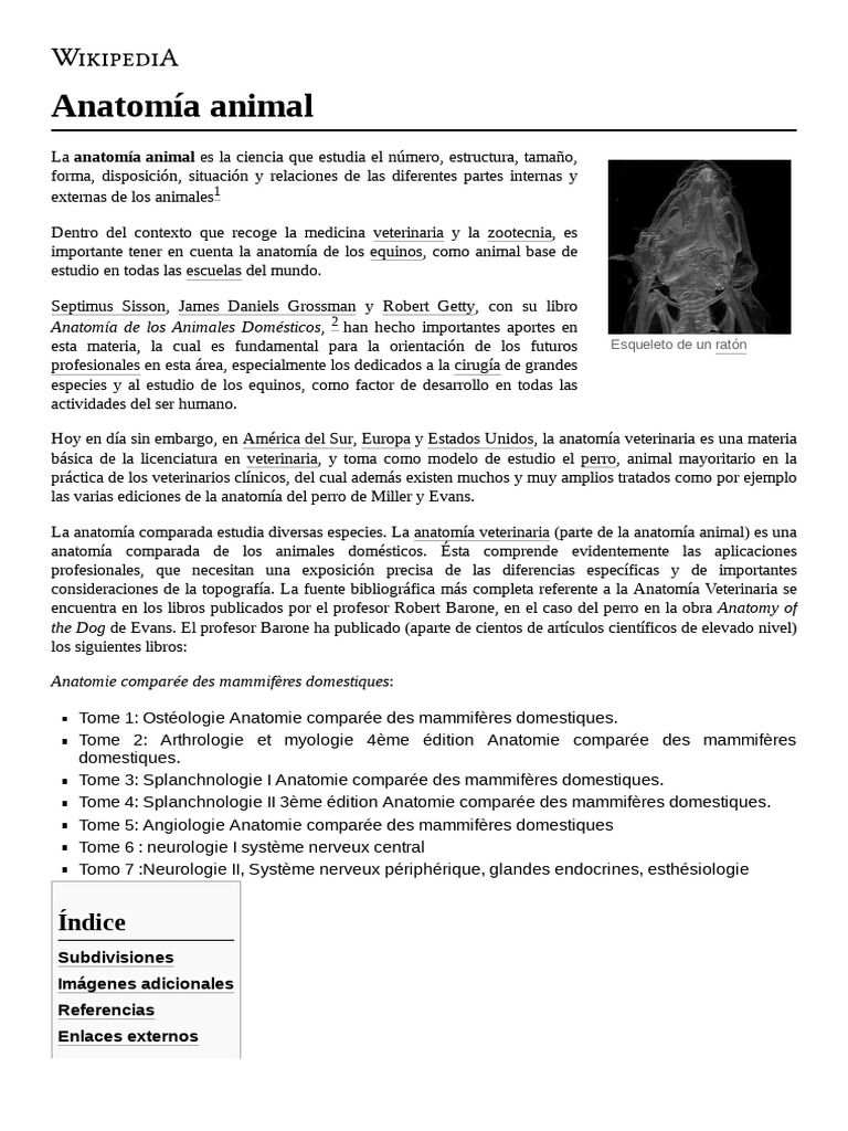 Anatomía Animal | PDF | Medicina Veterinaria | Anatomía