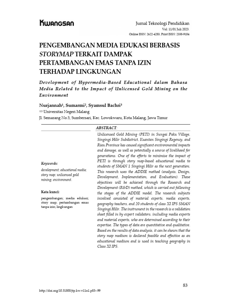Pengembangan Media Edukasi Berbasis Story Map Terk | PDF | Science ...