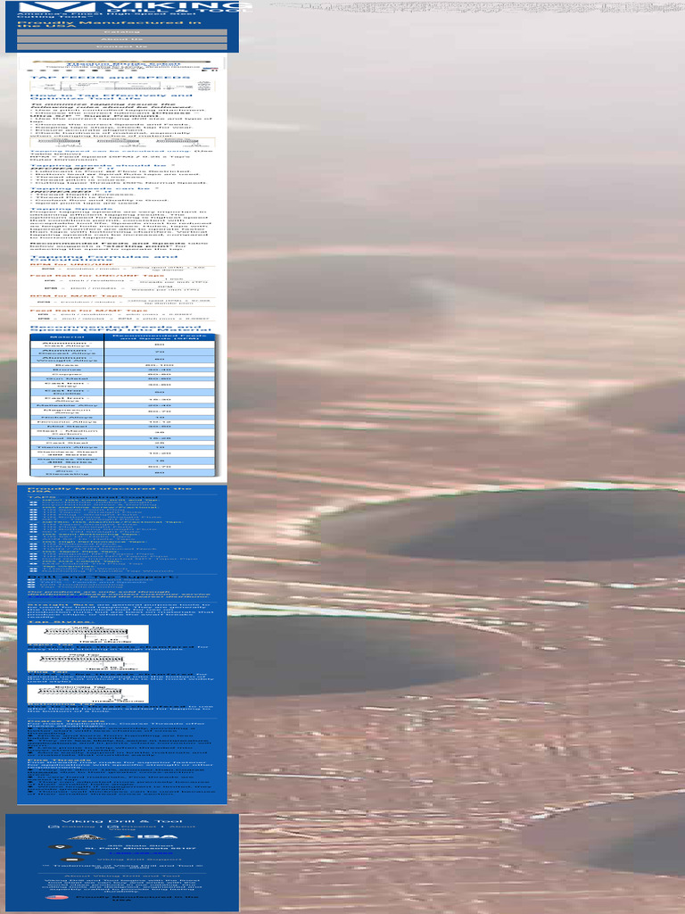 Tapping Feed and Speed Viking Drill and Tool | PDF | Alloy | Steel