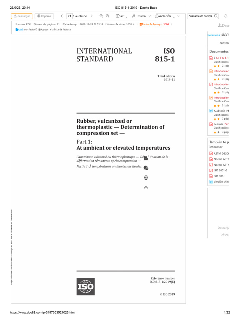 ISO 815-1-2019 | PDF | Regulación