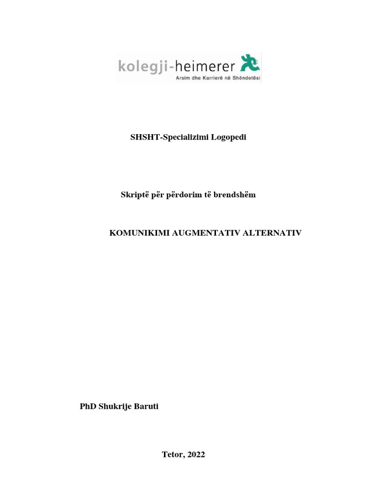 SKRIPTA-Komunikimi Augmentativ Alternativ | PDF