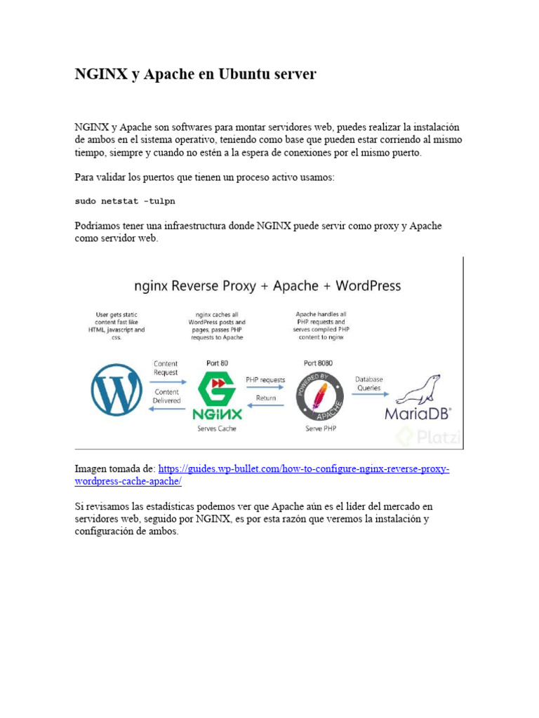23-NGINX y Apache en Ubuntu Server | PDF | Servidor HTTP Apache | Red de arquitectura