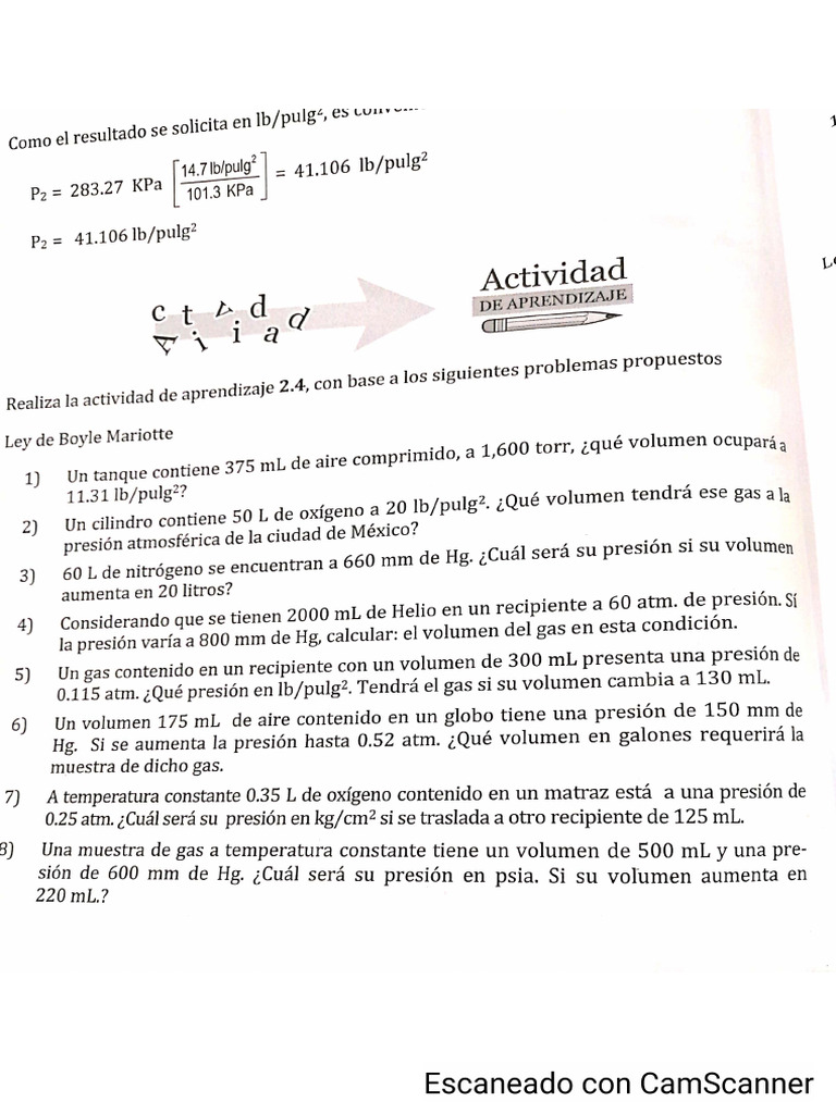 Problemas de Gases Quimica 3 Ipn | PDF