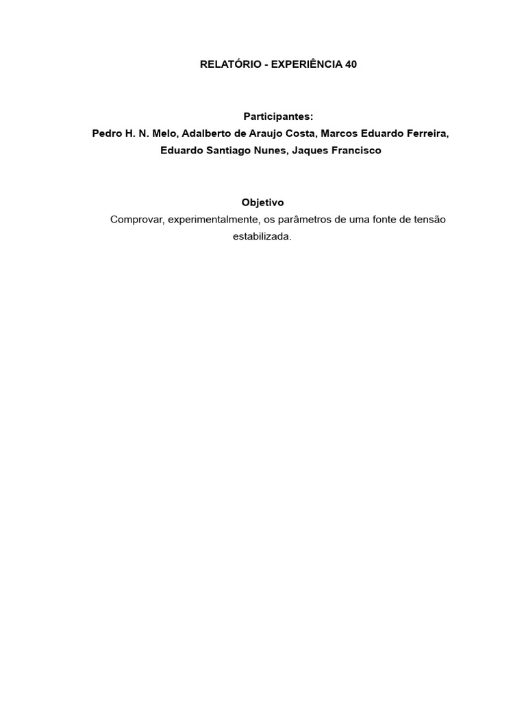 Relatório Exp 42 | PDF | Fonte de energia | Diodo