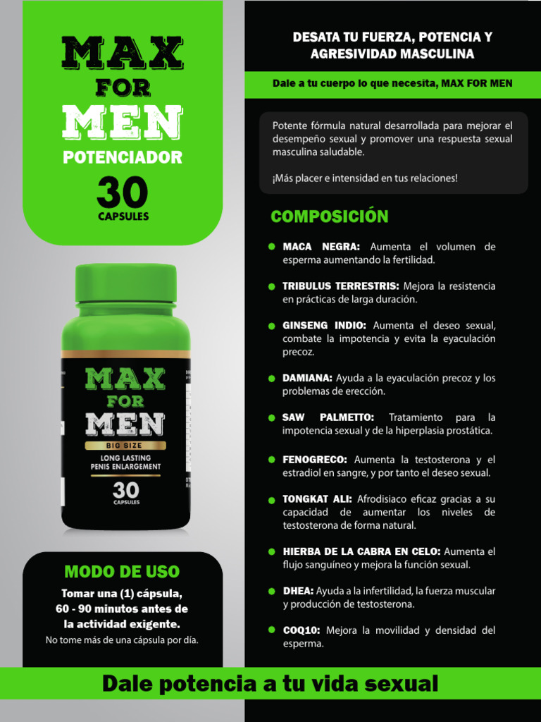 Ficha tecnica Max for men | PDF