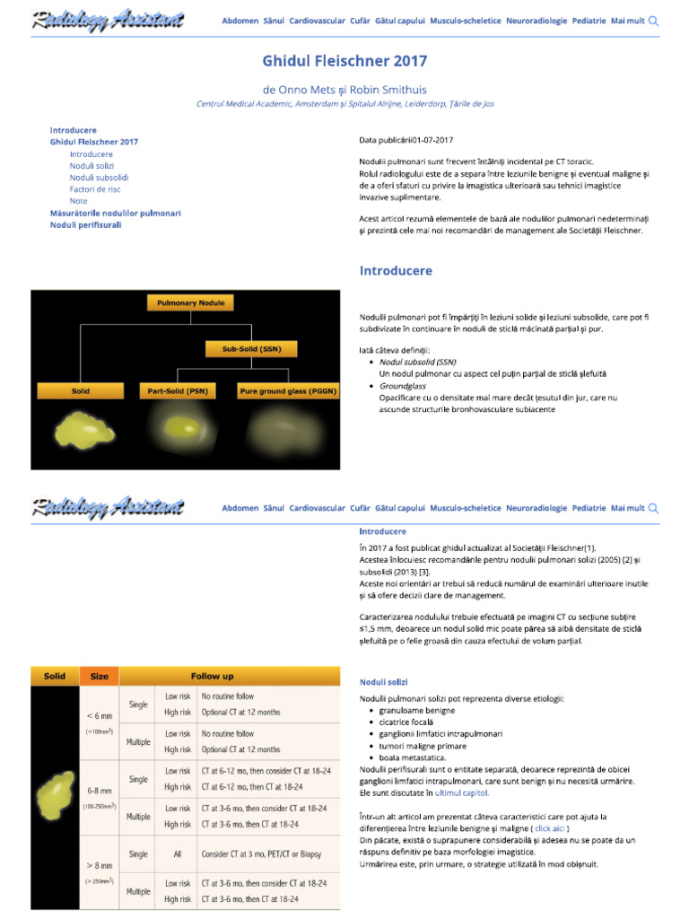 Ghidul Fleischner 2017 | PDF