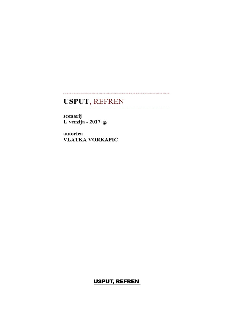 Usput, Refren Final | PDF