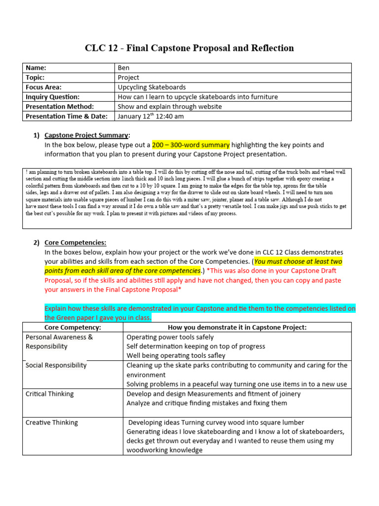 CLC 12-Combined Final Capstone Proposal Ref 1 | PDF | Thought ...