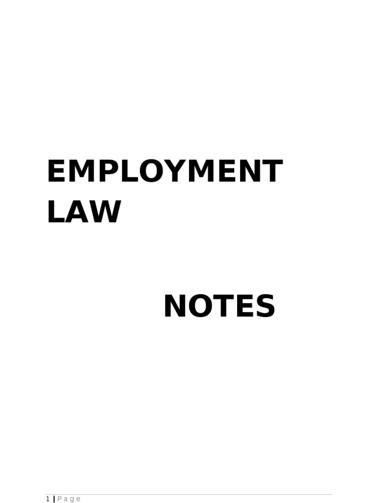 Employment Law NOTES | Download Free PDF | Employment | Discrimination