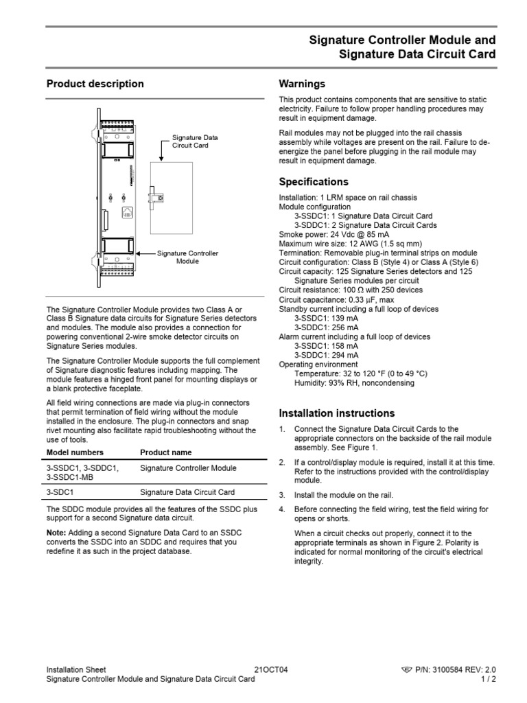3-SSDC1 Installation Sheet | PDF | Printed Circuit Board | Electrical ...