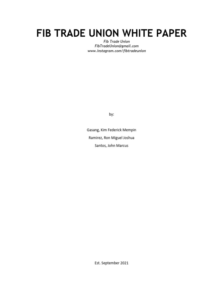 Fib Trade Union White Paper | PDF | Market Trend | Bitcoin