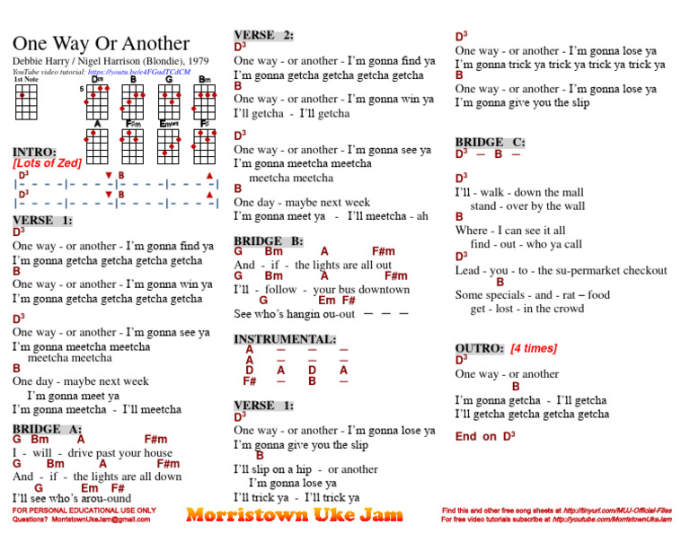 One Way or Another (Blondie) | PDF | Song Recordings | Musical Forms