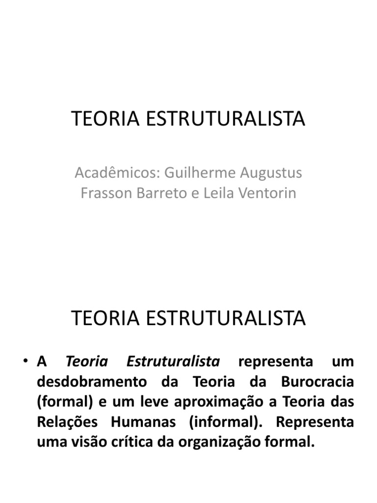 TEORIA ESTRUTURALISTA Apresentação | PDF | Sociologia | Science