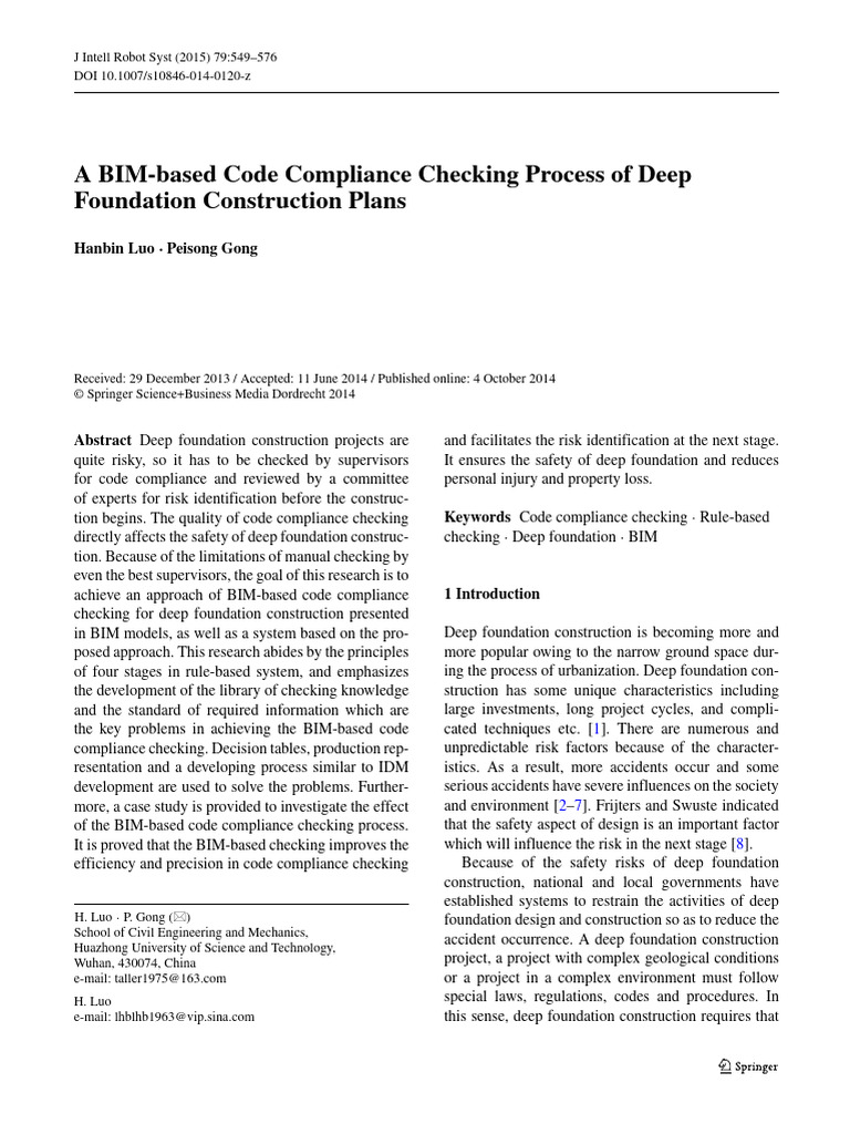 A BIM-based Code Compliance Checking Process of Deep Foundation Construction Plans | PDF ...