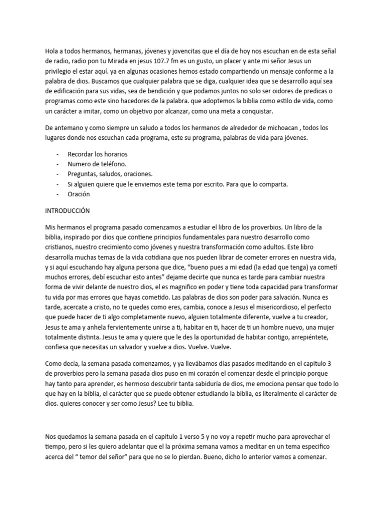 Proverbios 1,8-33 | PDF | Sabiduría | Libro de proverbios