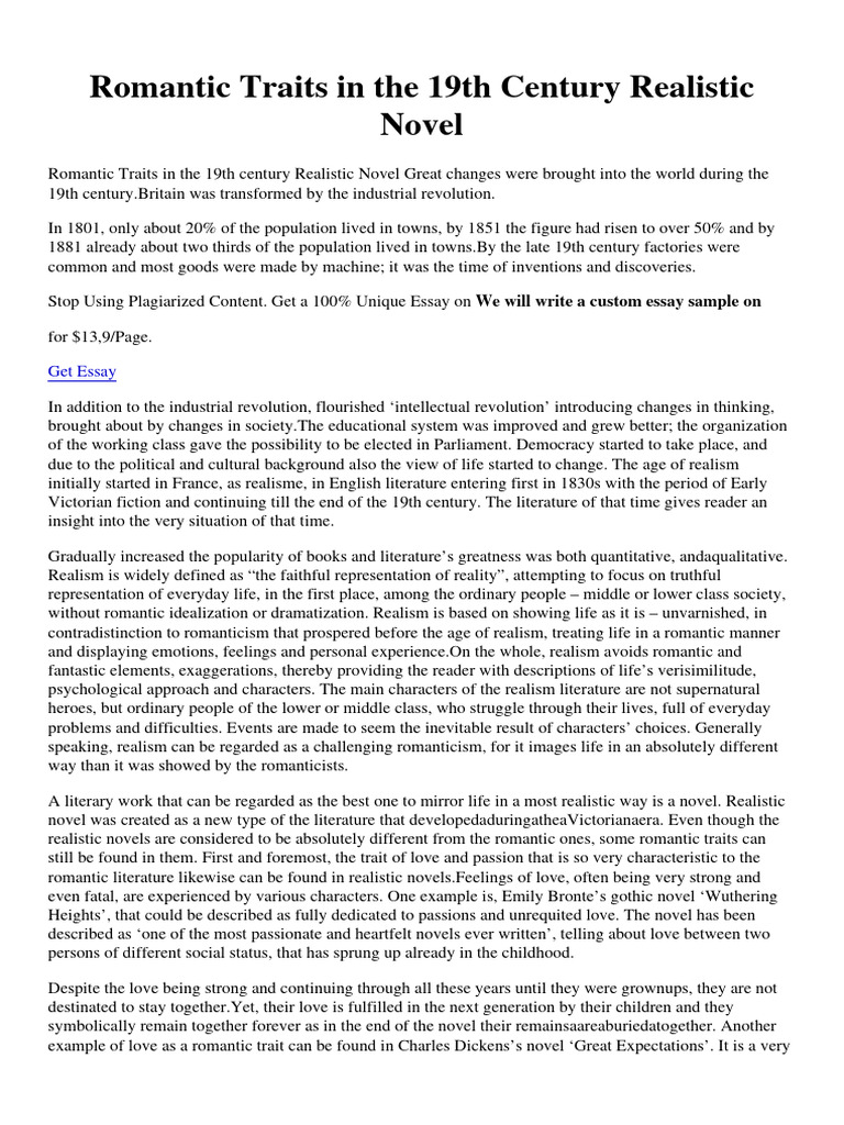 Romantic_Traits_in_the_19th_Century_Realistic_Novel | PDF | Heathcliff ...